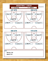 Basketball Lineup Template – Sideline Prints