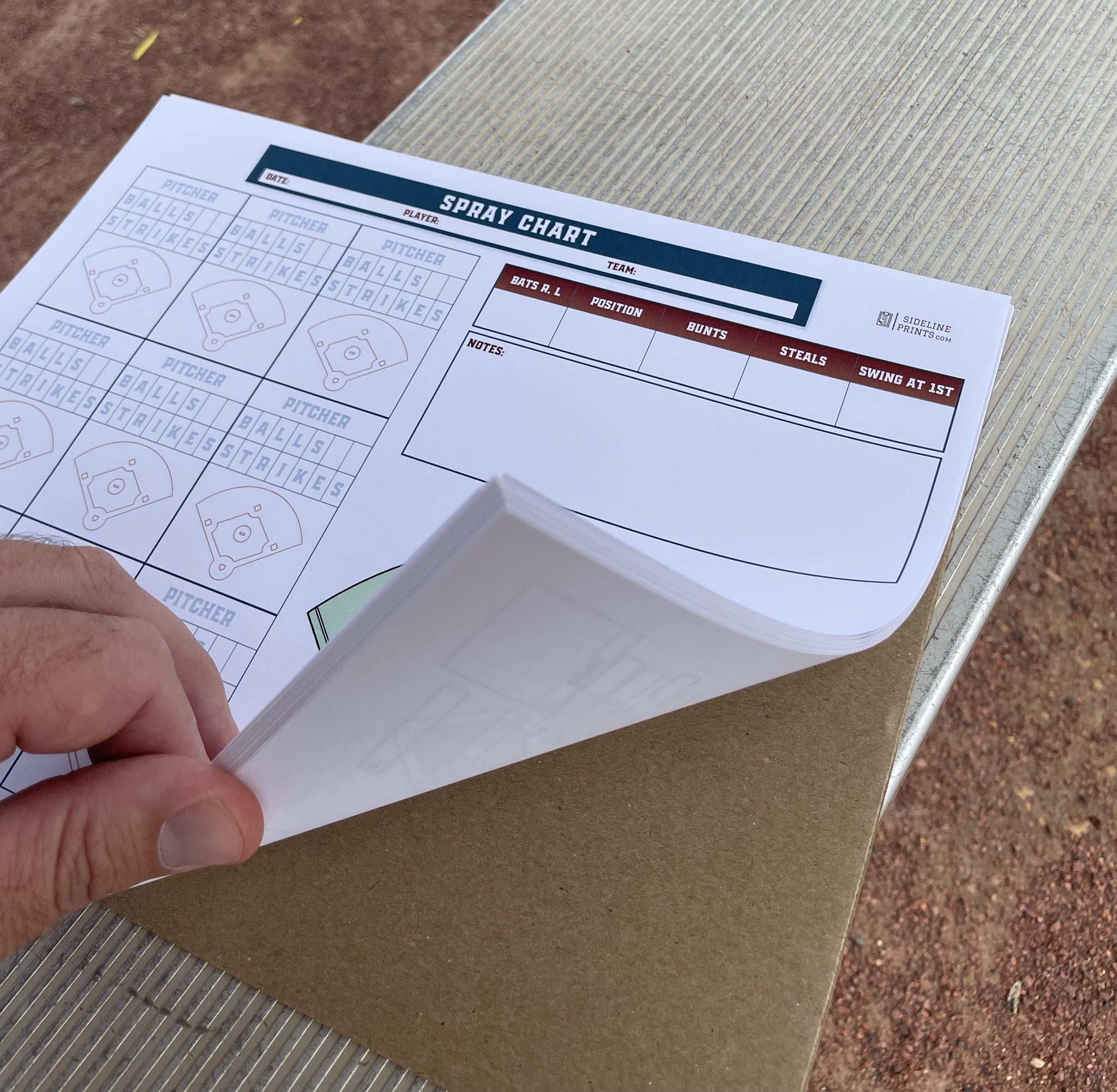 Detailed Spray Chart Notepad – Sideline Prints