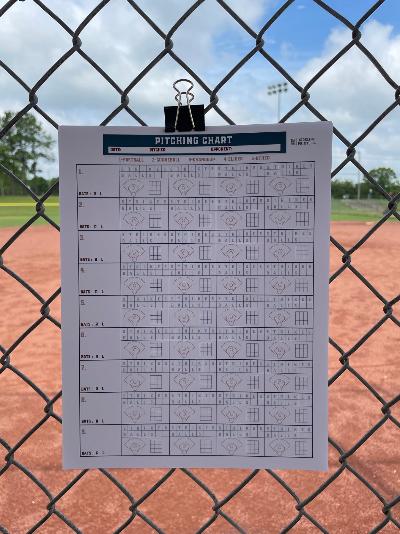 Pitching Chart Notepad – Sideline Prints