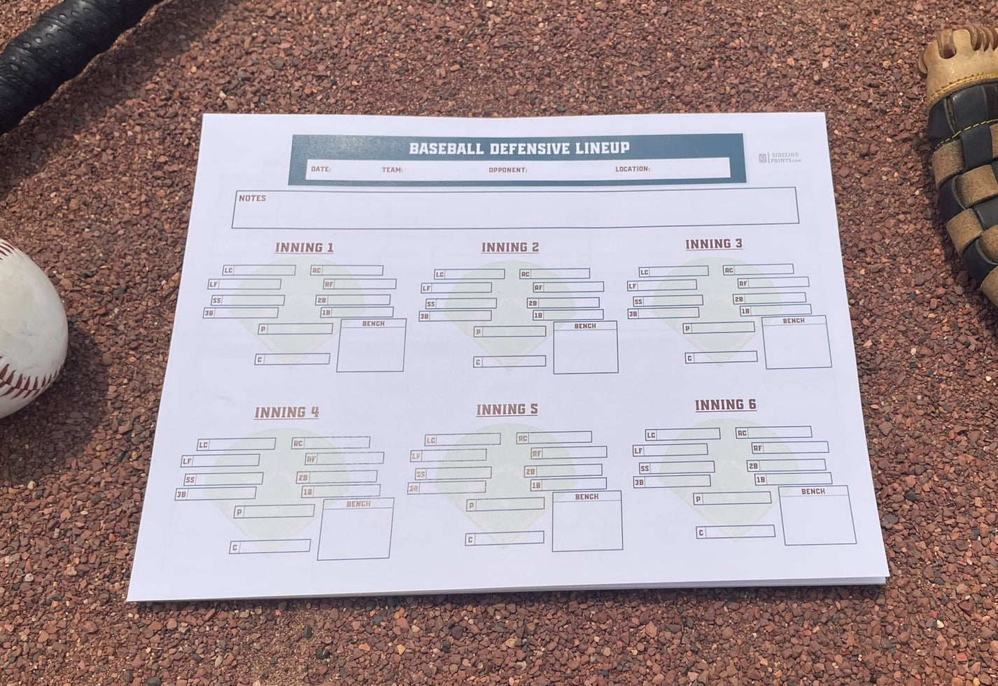 Defensive Lineup Notepad – Sideline Prints