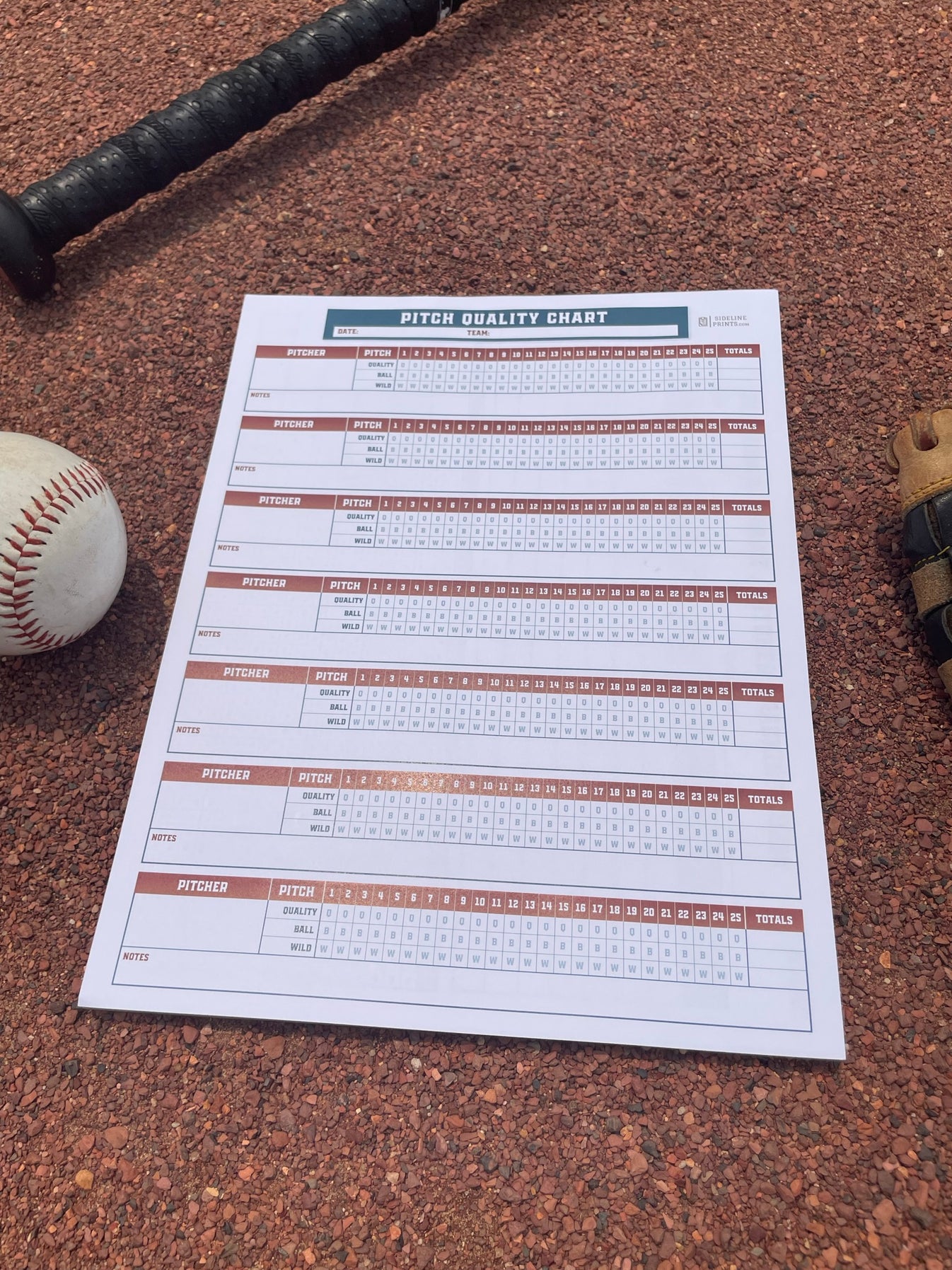 Pitch Quality Chart Notepad – Sideline Prints