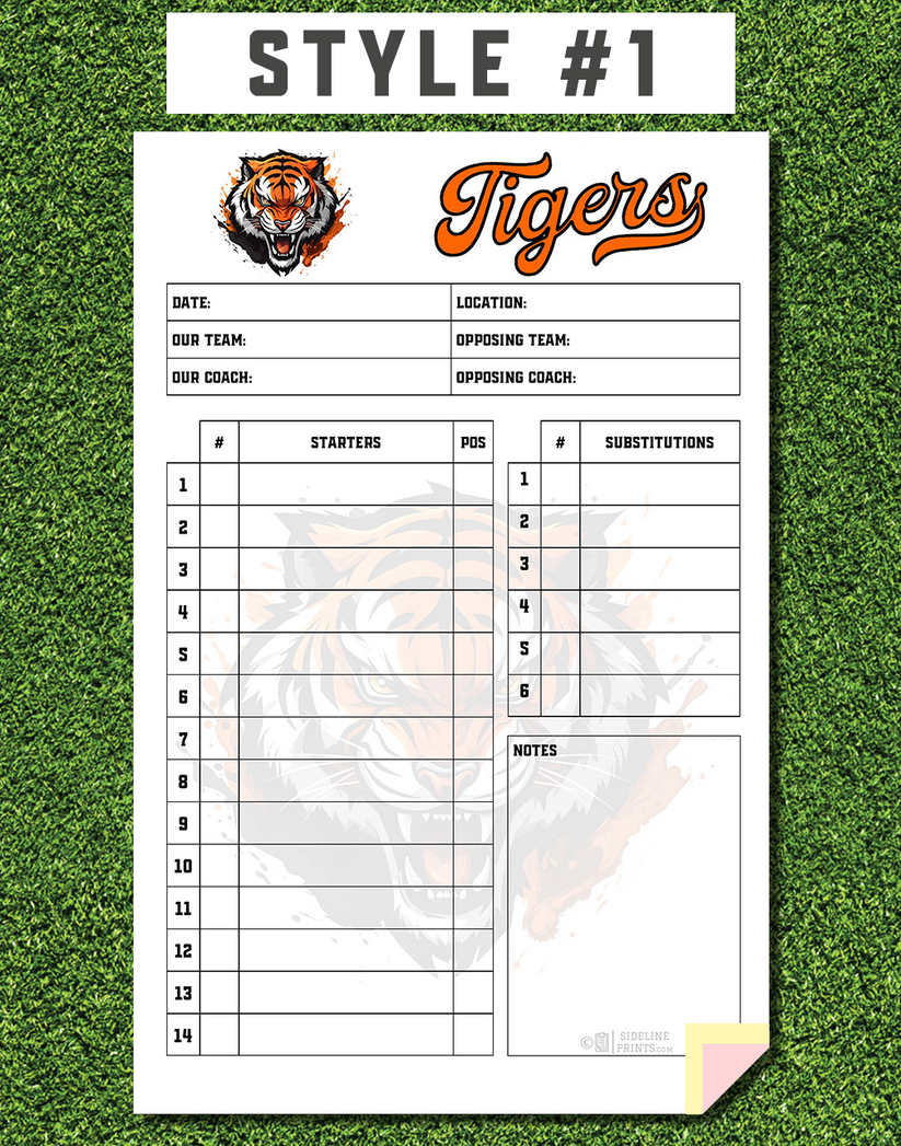 Custom Lineup Cards – Sideline Prints