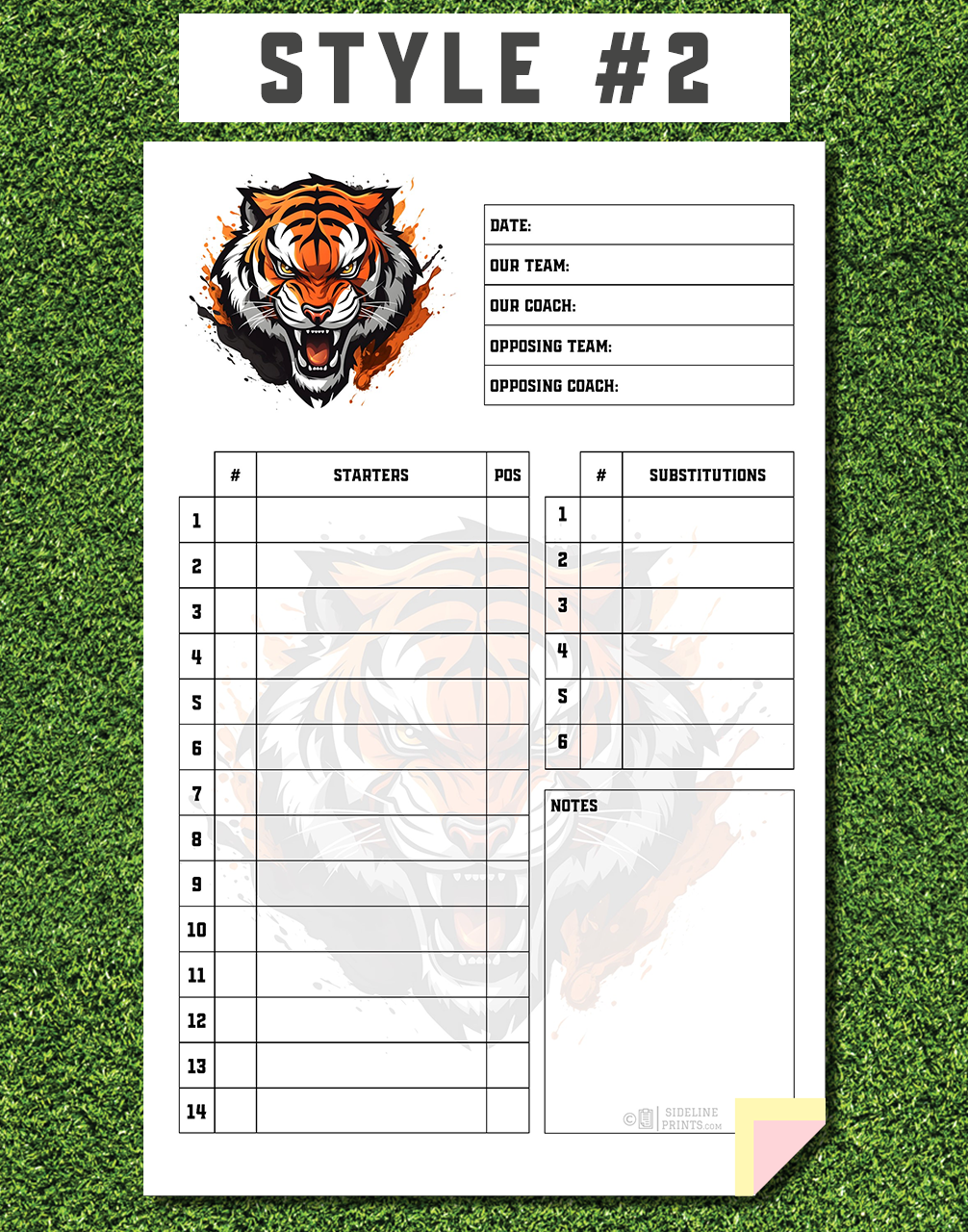Custom Lineup Cards – Sideline Prints