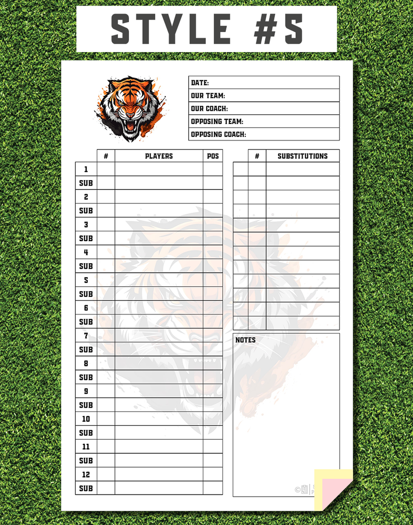 Custom Lineup Cards – Sideline Prints