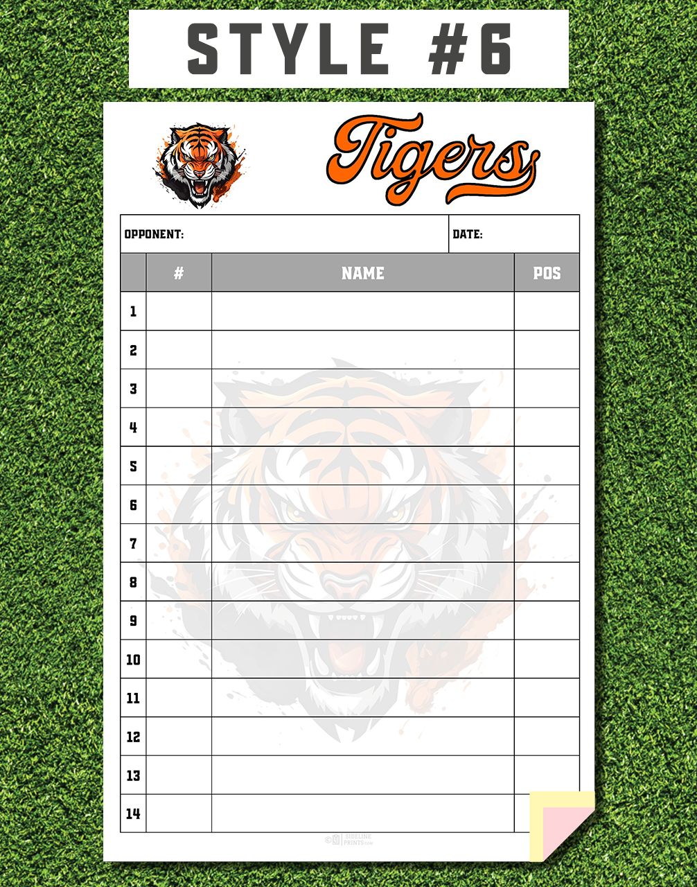 Custom Lineup Cards – Sideline Prints