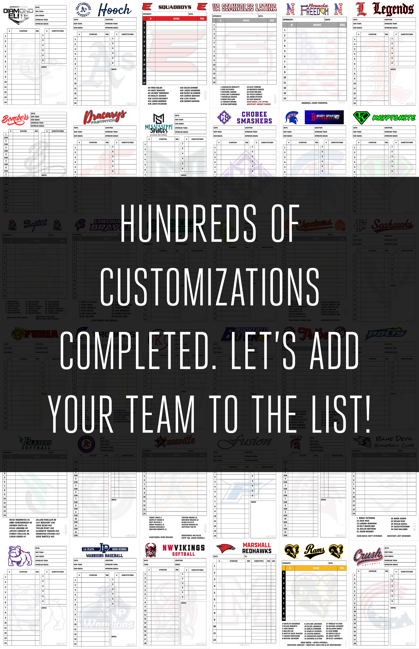 Custom Lineup Cards – Sideline Prints