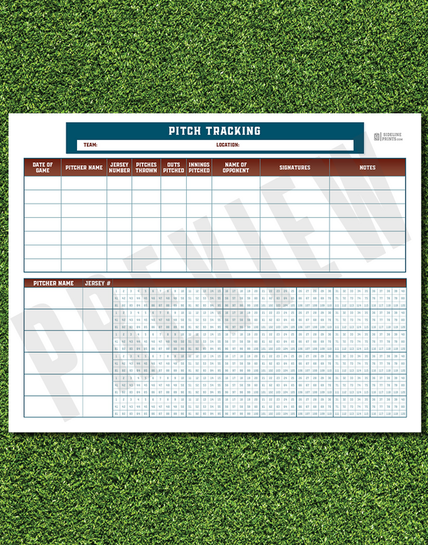 Pitch Tracker Template – Sideline Prints